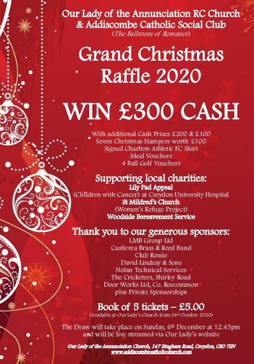 Grand Christmas Raffle | Addiscombe Catholic Church